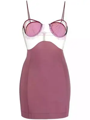 NENSI DOJAKA Sheer-paneling Bustier Minidress - Purple