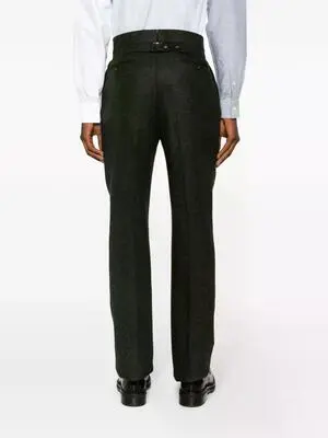 Thom Browne Straight-leg Wool Trousers - Green