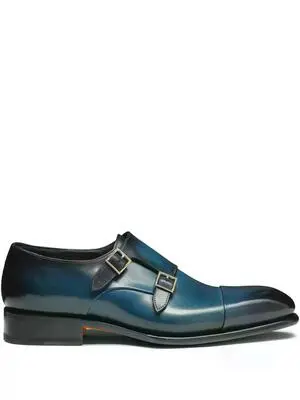 Santoni Leather Monk Shoes