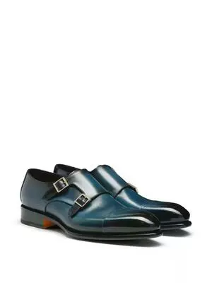 Santoni Leather Monk Shoes
