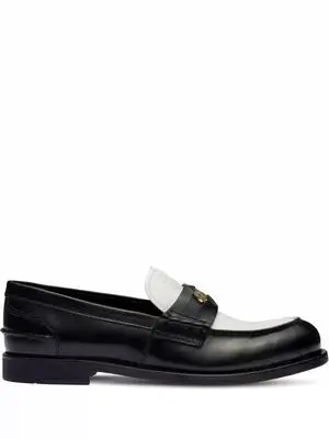 Miu Miu Calfskin Leather Loafers - Black