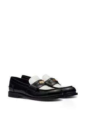 Miu Miu Calfskin Leather Loafers - Black