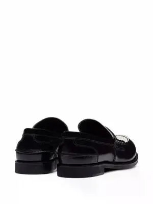 Miu Miu Calfskin Leather Loafers - Black