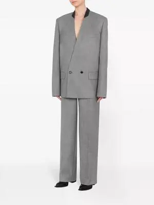 Moschino Collarless Double-breasted Blazer