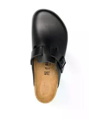 BIRKENSTOCK Boston Buckle-embellished Slippers - Black