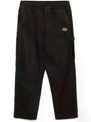 AAPE BY *A BATHING APE Logo Patch Straight-leg Trousers - Black