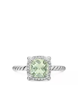 David Yurman Sterling Prasiolite And Diamond Petite Chatelaine Ring - Silver
