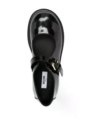 Moschino Leather Mary Jane Flats With Buckle
