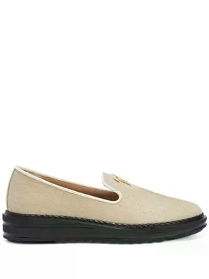 GIUSEPPE ZANOTTI Tim Loafers With Logo Lettering - Neutrals