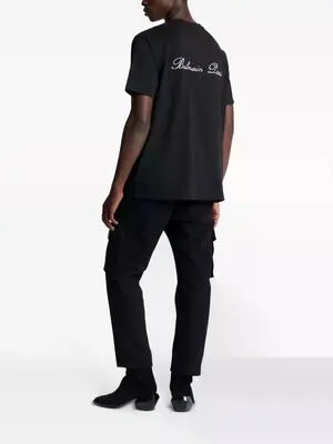 Balmain Logo-embroidered Cotton T-shirt - Black