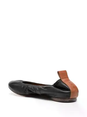 LANVIN Leather Ballerina Shoes - Black