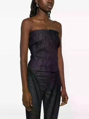MUGLER Denim Bustier Top