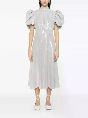 ROTATE BY BIRGER CHRISTENSEN Sequined Puff-sleeve Midi Dress
