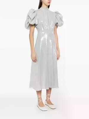 ROTATE BY BIRGER CHRISTENSEN Sequined Puff-sleeve Midi Dress