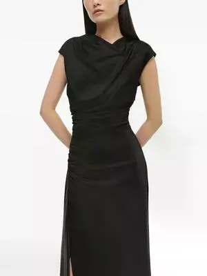 Simkhai Burke Asymmetric Draped Dress - Black