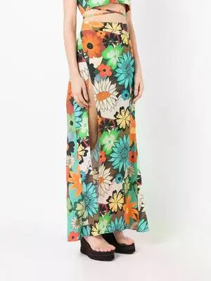 AMIR SLAMA Floral-print Wrap Skirt