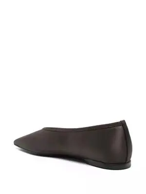 TOTEME Minimalist Satin Ballet Flats - Brown