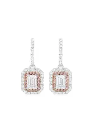 HYT JEWELRY 18kt White Gold Diamond Drop Earrings - Silver