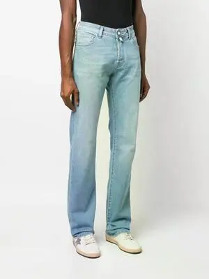 BILLIONAIRE Mid-rise Straight Leg Jeans - Blue