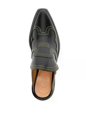 GANNI Embroidered Western Mules
