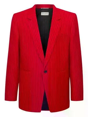 Saint Laurent Pinstripe-pattern Single-breasted Blazer - Red