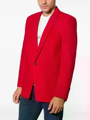 Saint Laurent Pinstripe-pattern Single-breasted Blazer - Red
