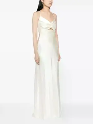 Michelle Mason Twisted-bodice Silk Gown