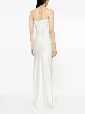 Michelle Mason Twisted-bodice Silk Gown