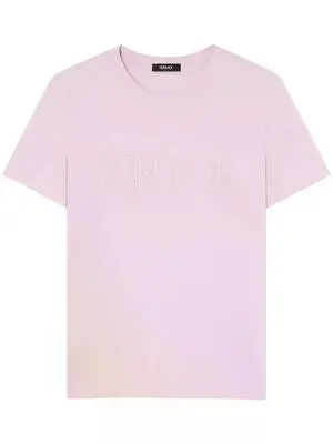 Versace Logo-embroidered Fringed T-shirt