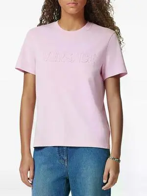 Versace Logo-embroidered Fringed T-shirt