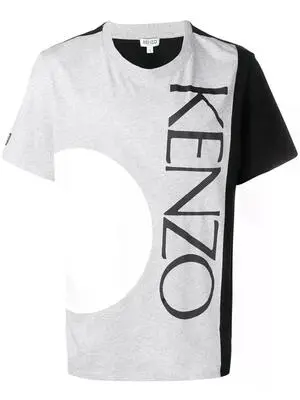 Kenzo Logo Colour-block T-shirt - Grey