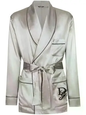 Dolce & Gabbana Silk Pajama Shirt - Grey