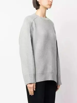 LANVIN Round-neck Cape-back Jumper - Grey