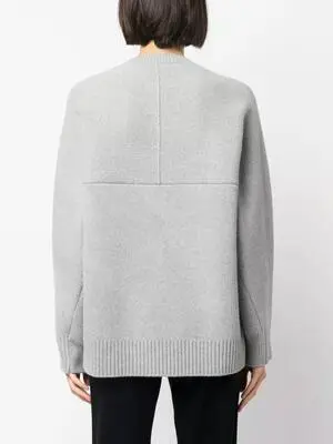 LANVIN Round-neck Cape-back Jumper - Grey