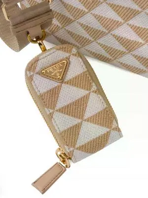 Prada Symbole Embroidered Tote - Neutrals