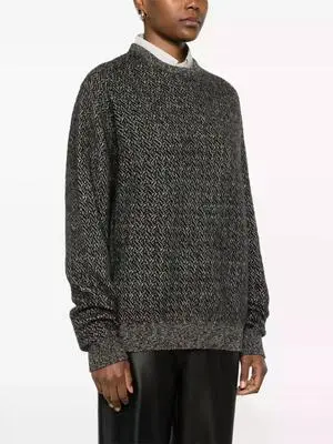 Frenckenberger Herringbone Pattern Cashmere-silk Sweater