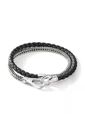 John Hardy Sterling And Leather Wrap Bracelet