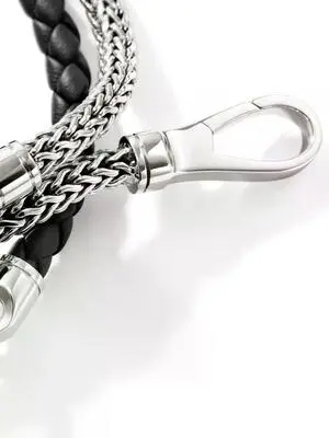 John Hardy Sterling And Leather Wrap Bracelet
