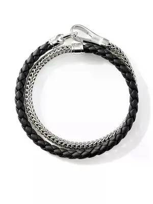 John Hardy Sterling And Leather Wrap Bracelet