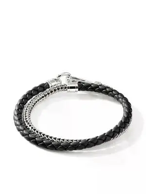 John Hardy Sterling And Leather Wrap Bracelet