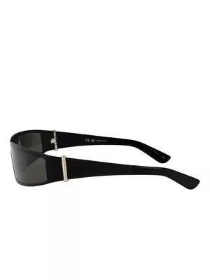 Alexander McQueen Futuristic Wraparound Sunglasses - Black