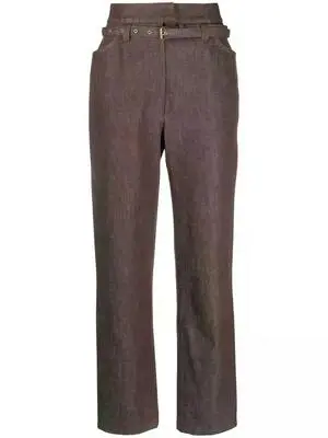 Veronique Leroy Belted-waist Tailored Trousers