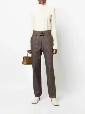 Veronique Leroy Belted-waist Tailored Trousers