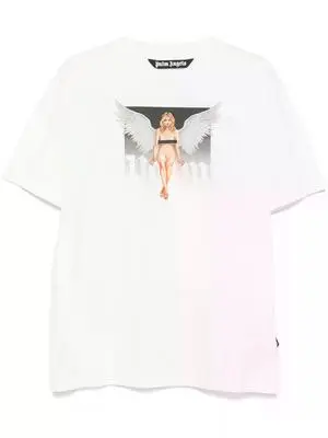 Palm Angels Crystal Pin-up T-shirt White