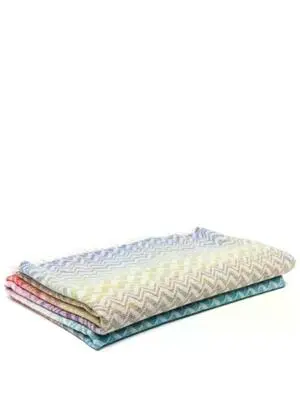 Missoni Zigzag-pattern Fringed Throw - Red
