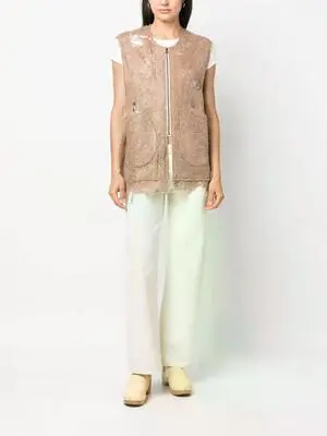 VITELLI Distressed-effect Zip-up Vest