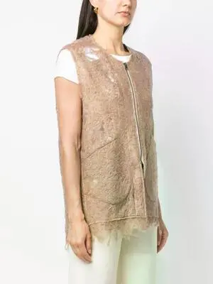 VITELLI Distressed-effect Zip-up Vest
