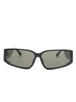 Linda Farrow Senna Rectangle-frame Sunglasses - Black