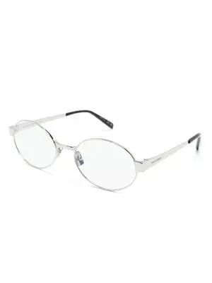 Saint Laurent Logo-engraved Oval-frame Glasses