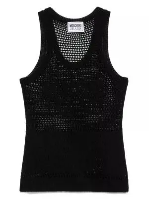 Moschino Open-knit Top - Black